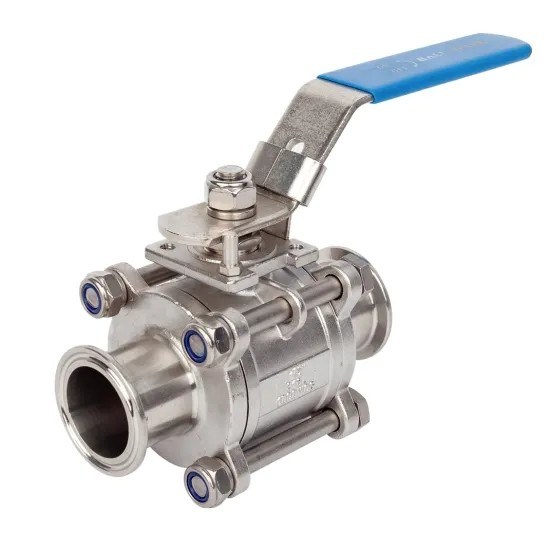 Manual Type Clamp Ball Valve , Sanitary 3pc Ball Valve