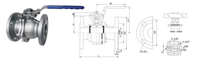 SS316 50A Full Port Pneumatic Actuated Ball Valve